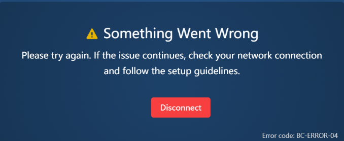 ScreenBeam BrowserCast connection error code reference